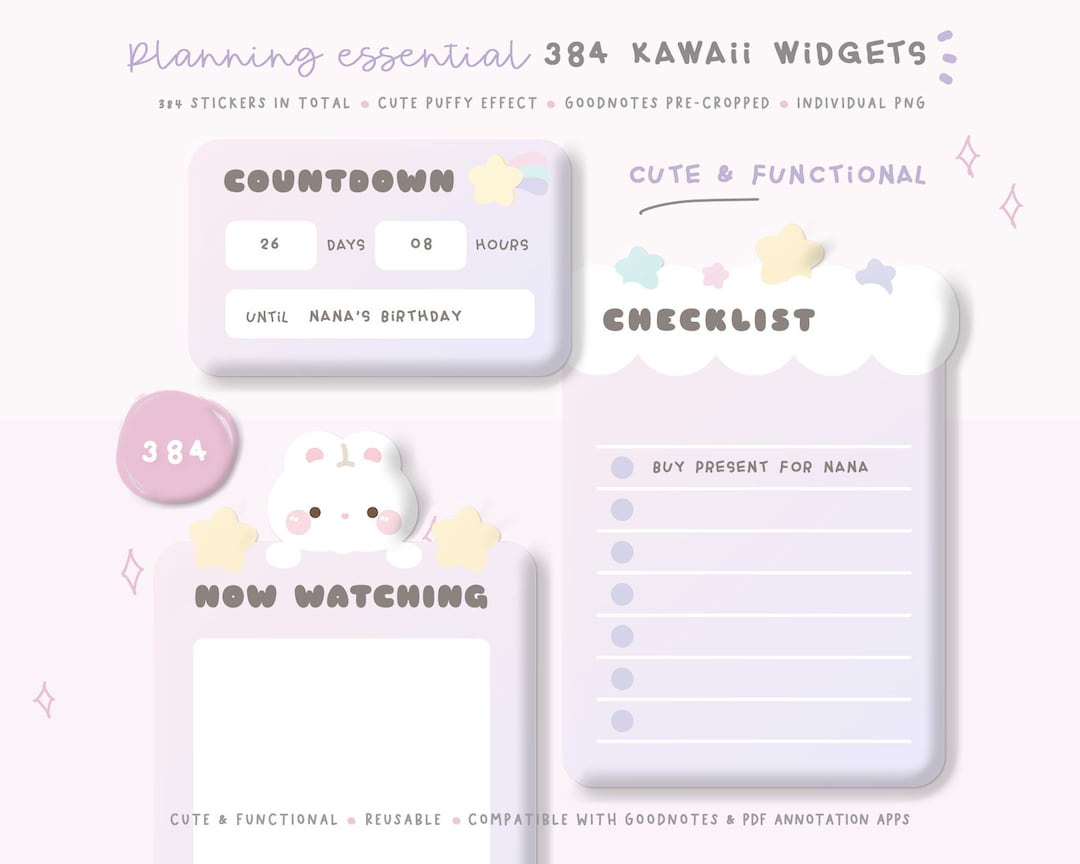 Cute Digital Widgets/ Cute Digital Planner Stickers/ Cute Digital ...