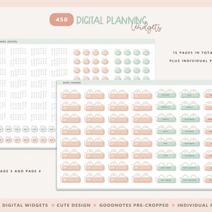 Kawaii Digital Widgets/ Cute Digital Planner Widgets/ Cute Digital ...