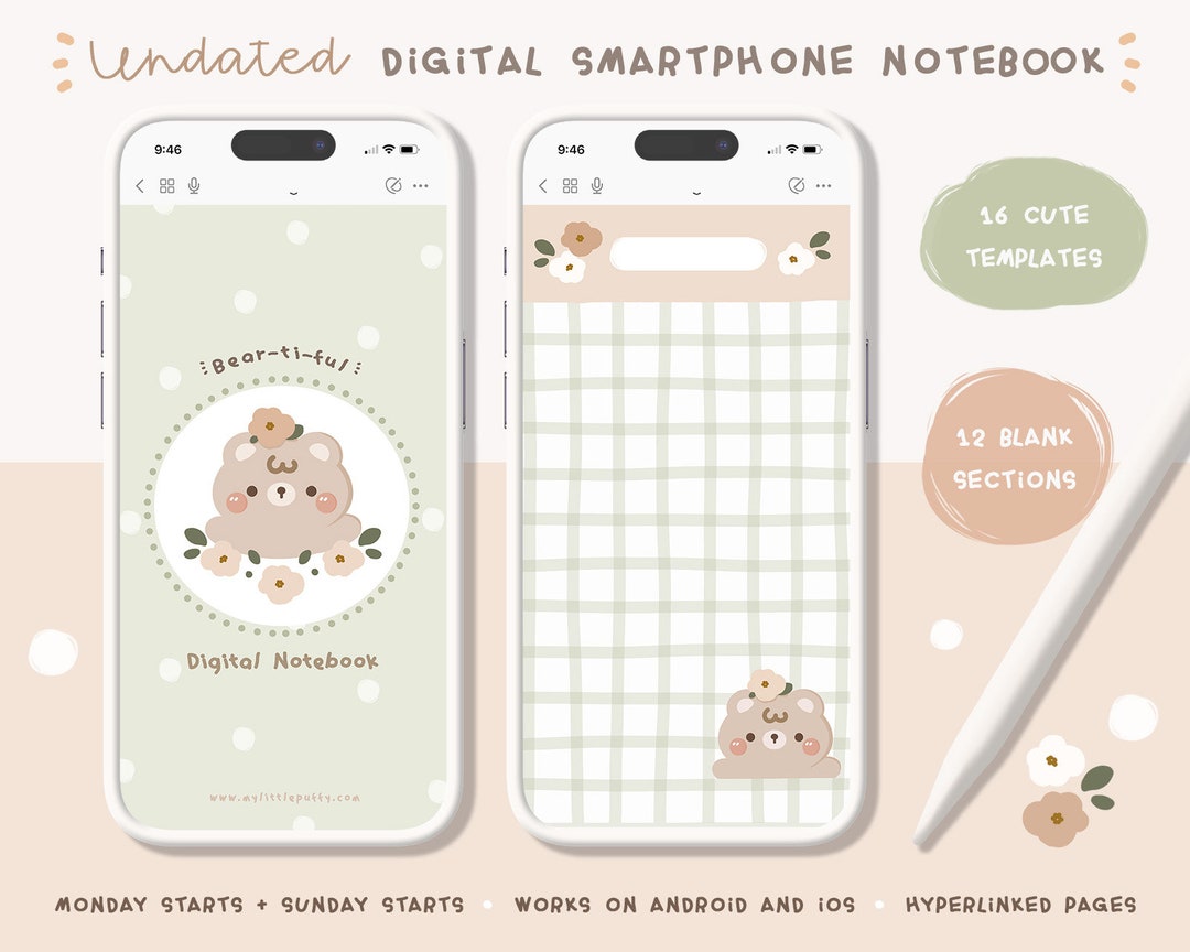 Cute Digital Notebook/ iPhone Digital Notebook/ Digital Pocket Notebook ...