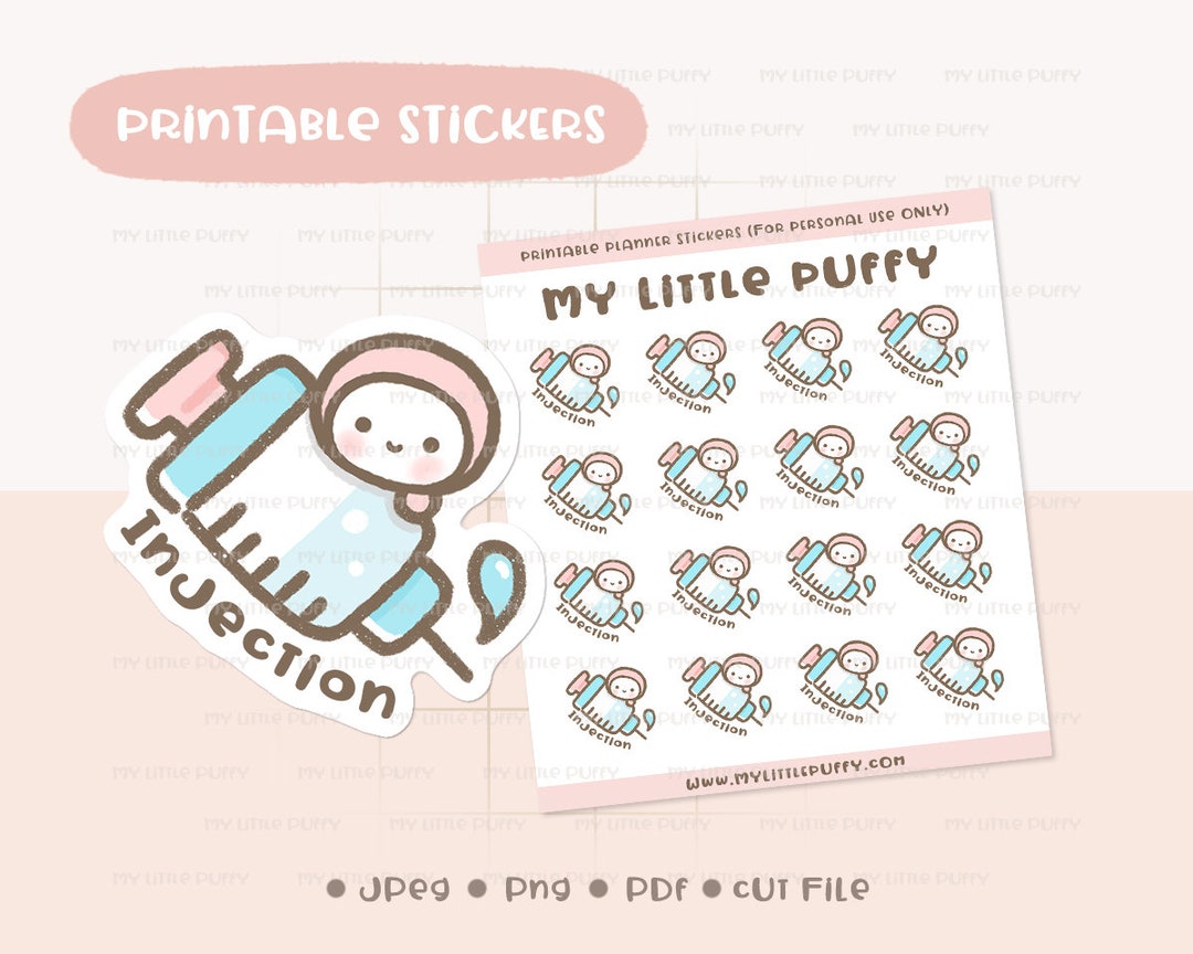 Cute Injection Printable Planner Stickers/ Injection Reminder Planner ...