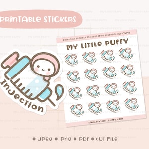 Cute Injection Printable Planner Stickers/ Injection Reminder Planner ...