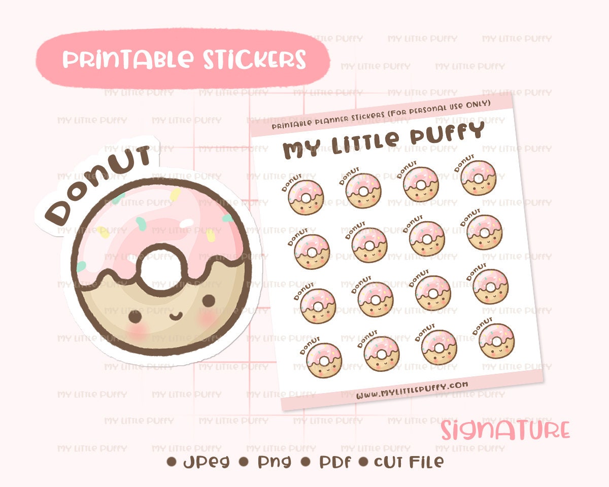 Donut Printable Planner Sticker/ Donut Planner Sticker/ Treat | Etsy