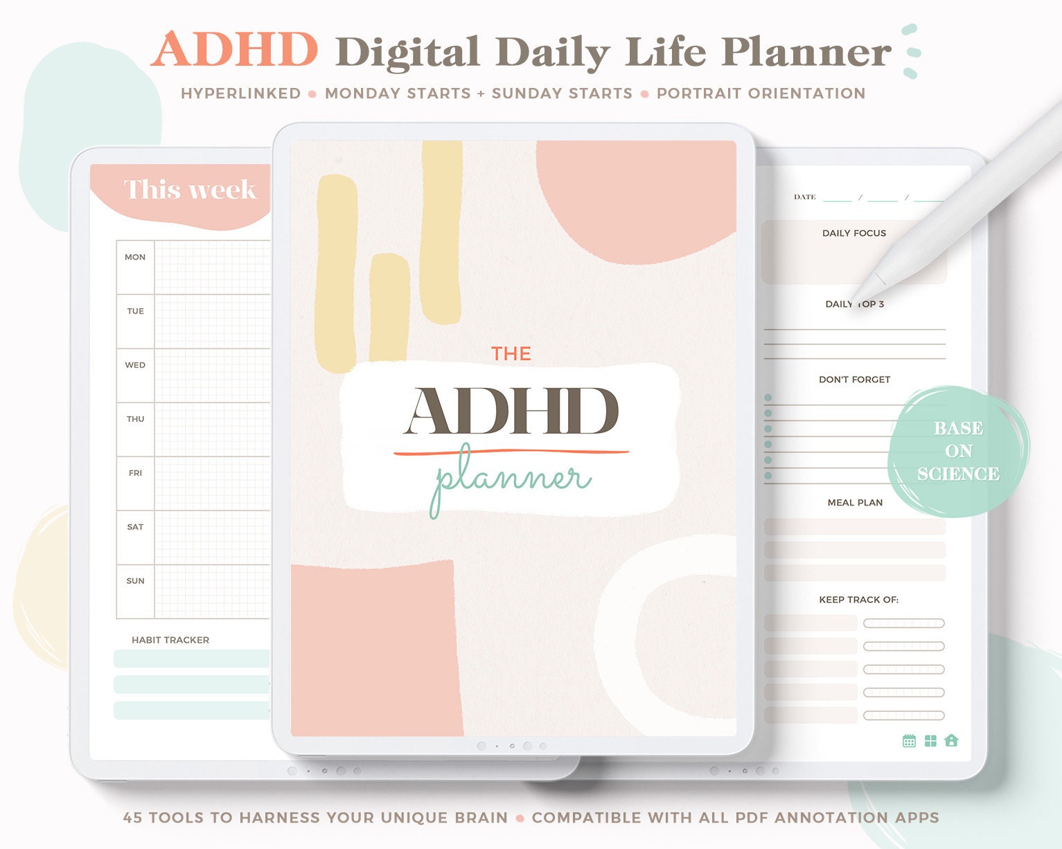 Adhd Digital Planner/ Adults Adhd Planner/ Digital Adhd Planner/ Adults ...