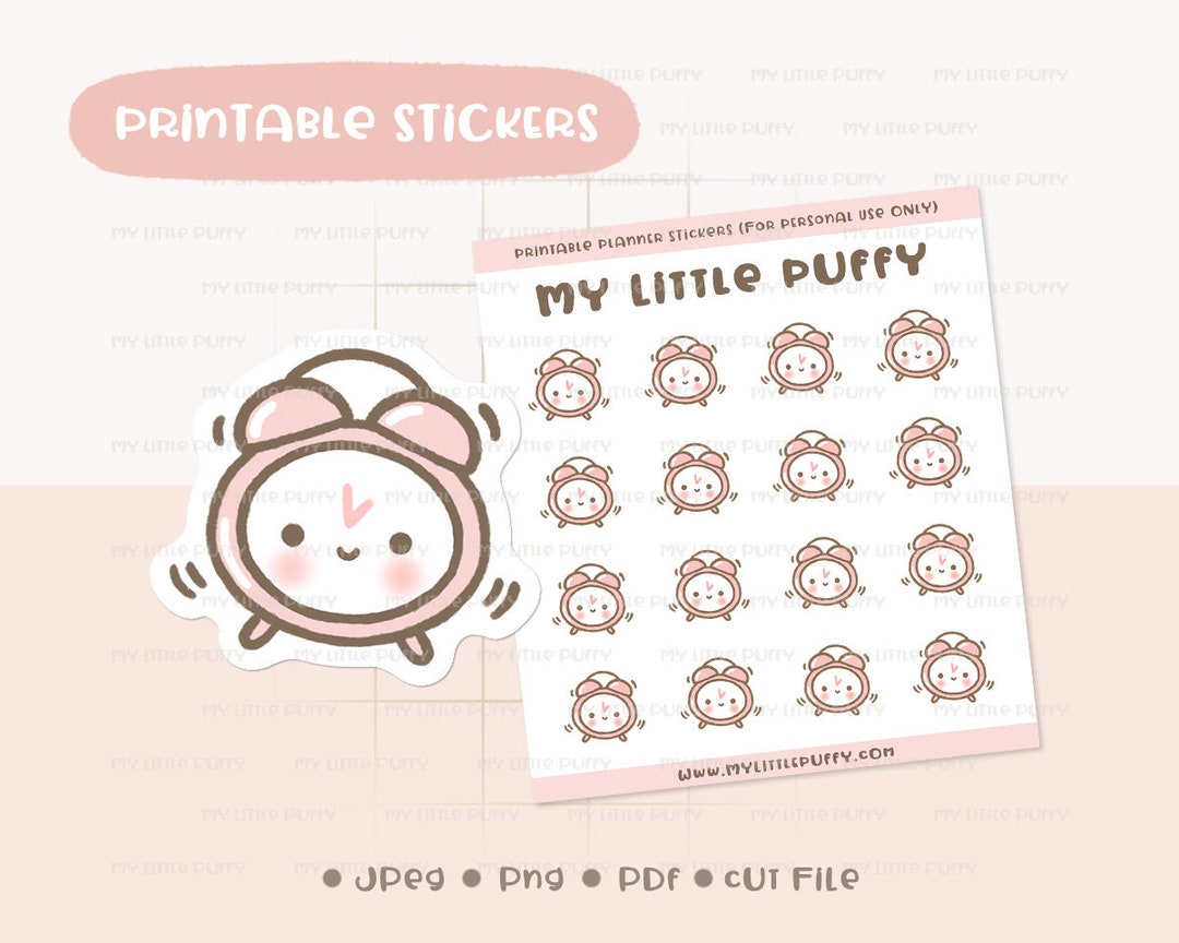 Alarm Clock Printable Planner Sticker/ Cute Alarm Planner Sticker ...