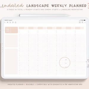 Undated Weekly Digital Planner/ Digital Life Planner/ 12 Month Weekly ...