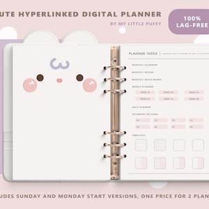 Kawaii Digital Planner/ One Month Digital Planner/ Undated Digital ...