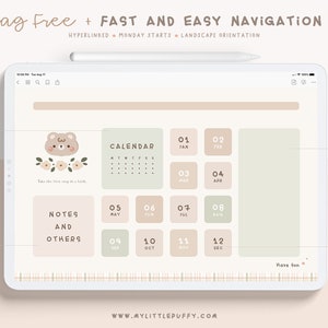 Undated Kawaii Daily Digital Planner/ Cute Digital Planner/ Kawaii ...