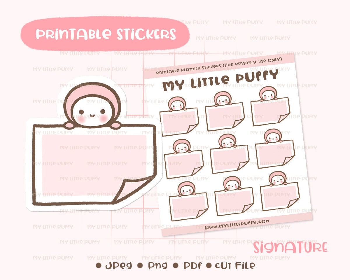 Cute Sticky Note Printable Planner Sticker/ Sticky Note | Etsy