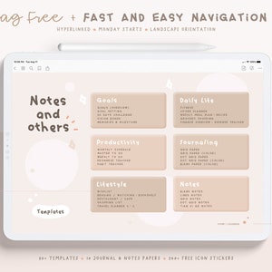 Pink Undated Digital Planner/ Goodnotes Planner/ Daily Digital Planner ...