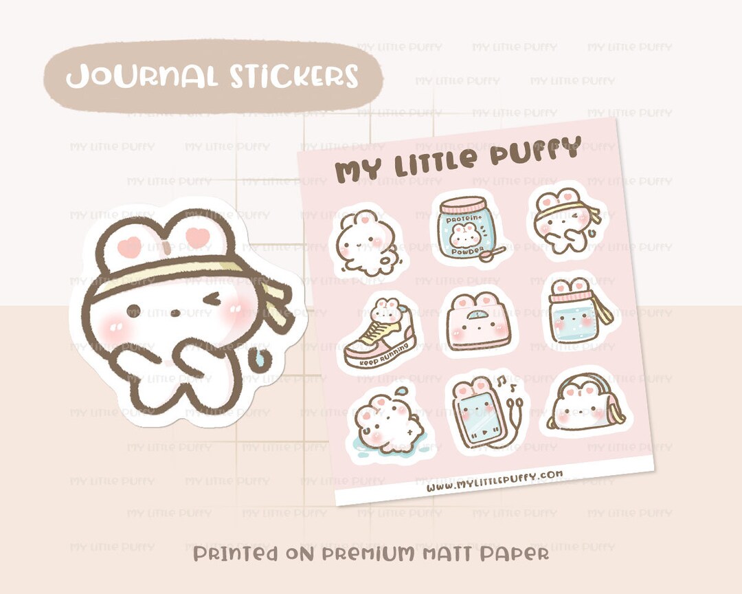 Workout Journal Stickers/ Fitness Decal Stickers/ Wellness Planner ...