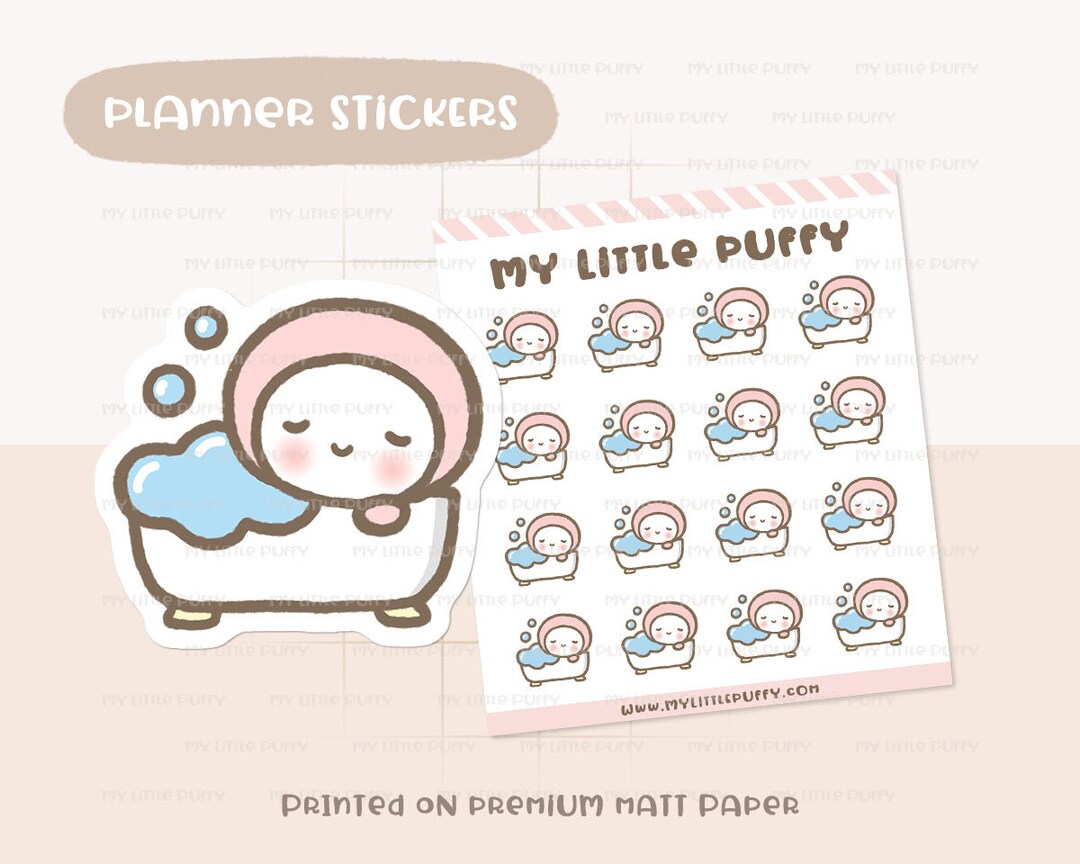 Bathing Planner Stickers/ Bubble Bath Planner Stickers/ Spa Planner ...