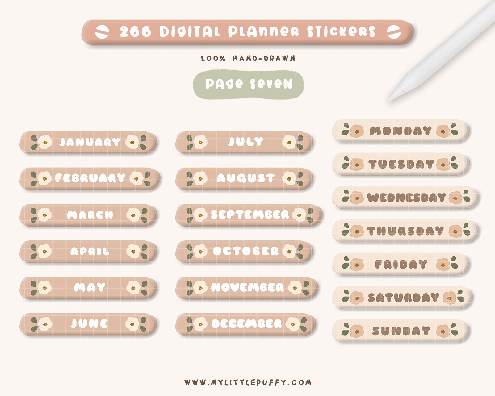 Kawaii Digital Planner Stickers for Goodnotes Planner/ - Etsy