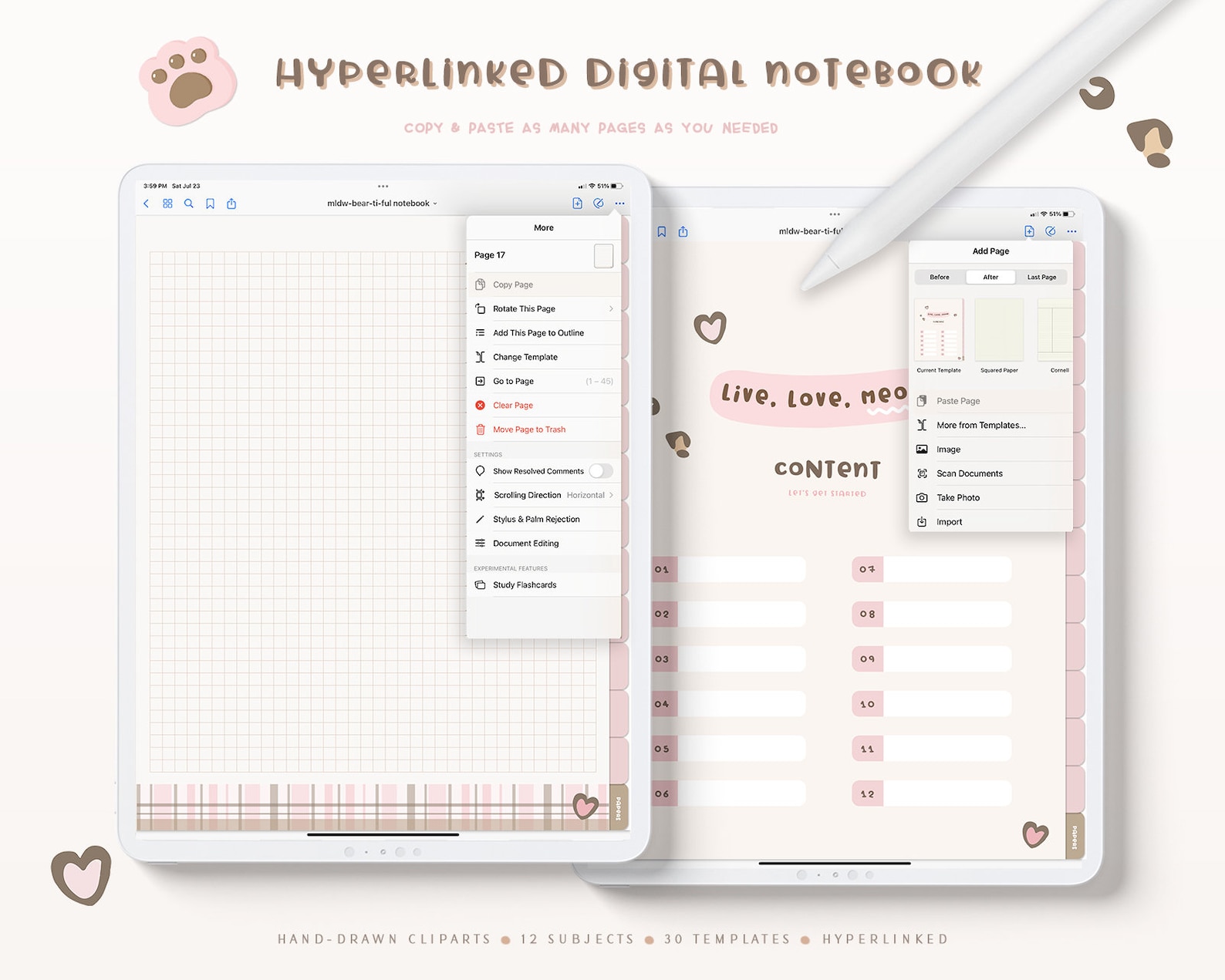 Leopard Digital Notebook Goodnotes/ Digital Notebook With Tabs/ Digital ...
