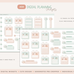 Kawaii Digital Widgets/ Cute Digital Planner Widgets/ Cute Digital ...