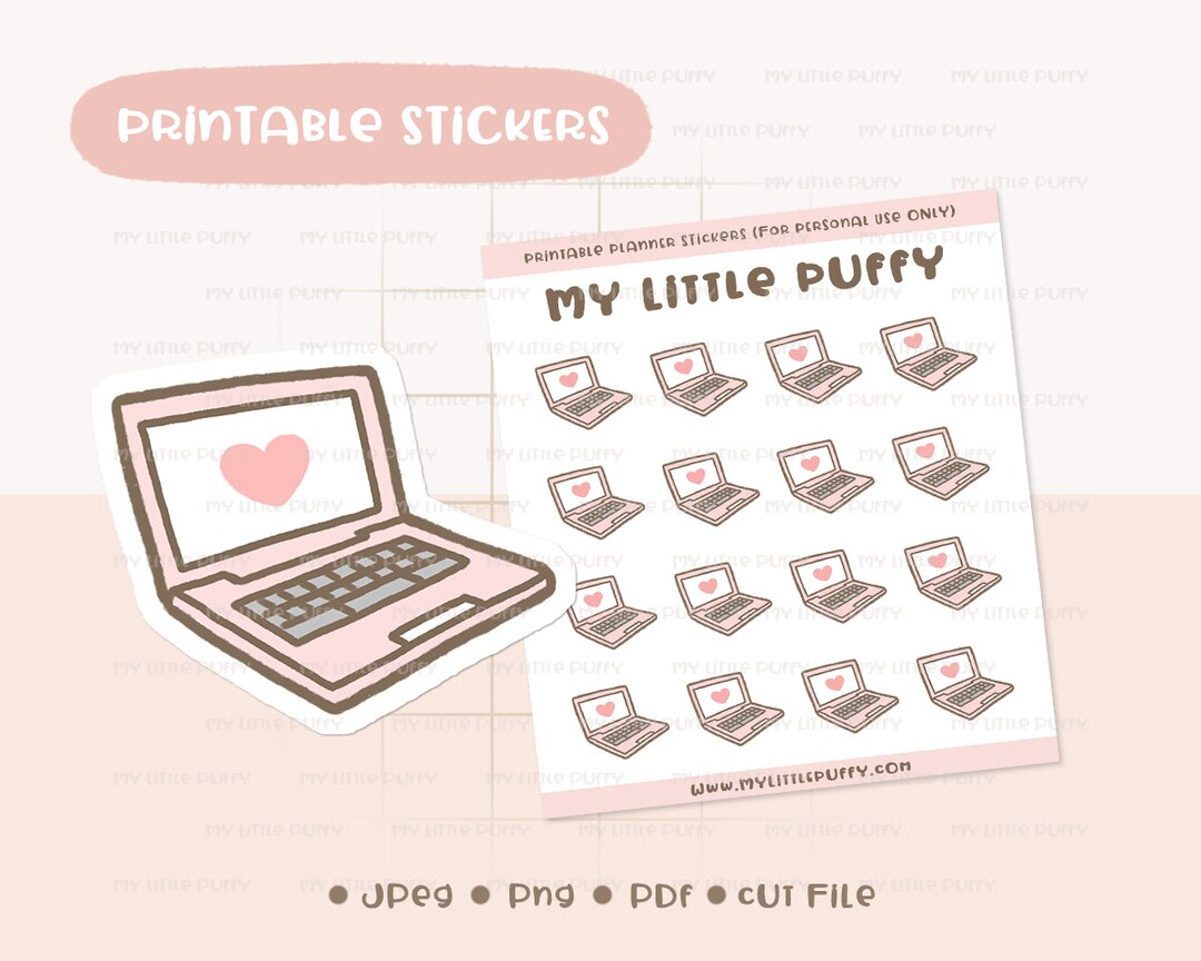 Laptop Printable Planner Sticker/ Laptop Planner Sticker/ Computer ...