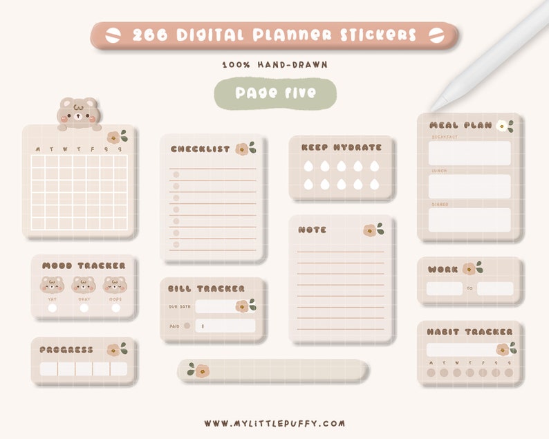 Kawaii Digital Planner Stickers for Goodnotes Planner/ - Etsy