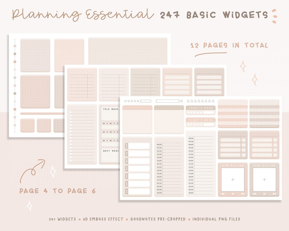 Planning Essential Digital Widgets/ Digital Planner Stickers/ - Etsy