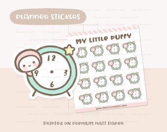 108 Meeting Reminder Planner Stickers, Tiny Meeting Clock Planner ...