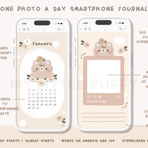 Cute iPhone Journal/ Digital Phone Journal/ One Photo A Day Digital ...