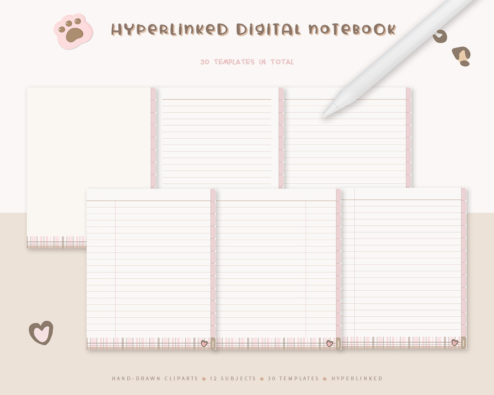Leopard Digital Notebook Goodnotes/ Digital Notebook With Tabs/ Digital ...