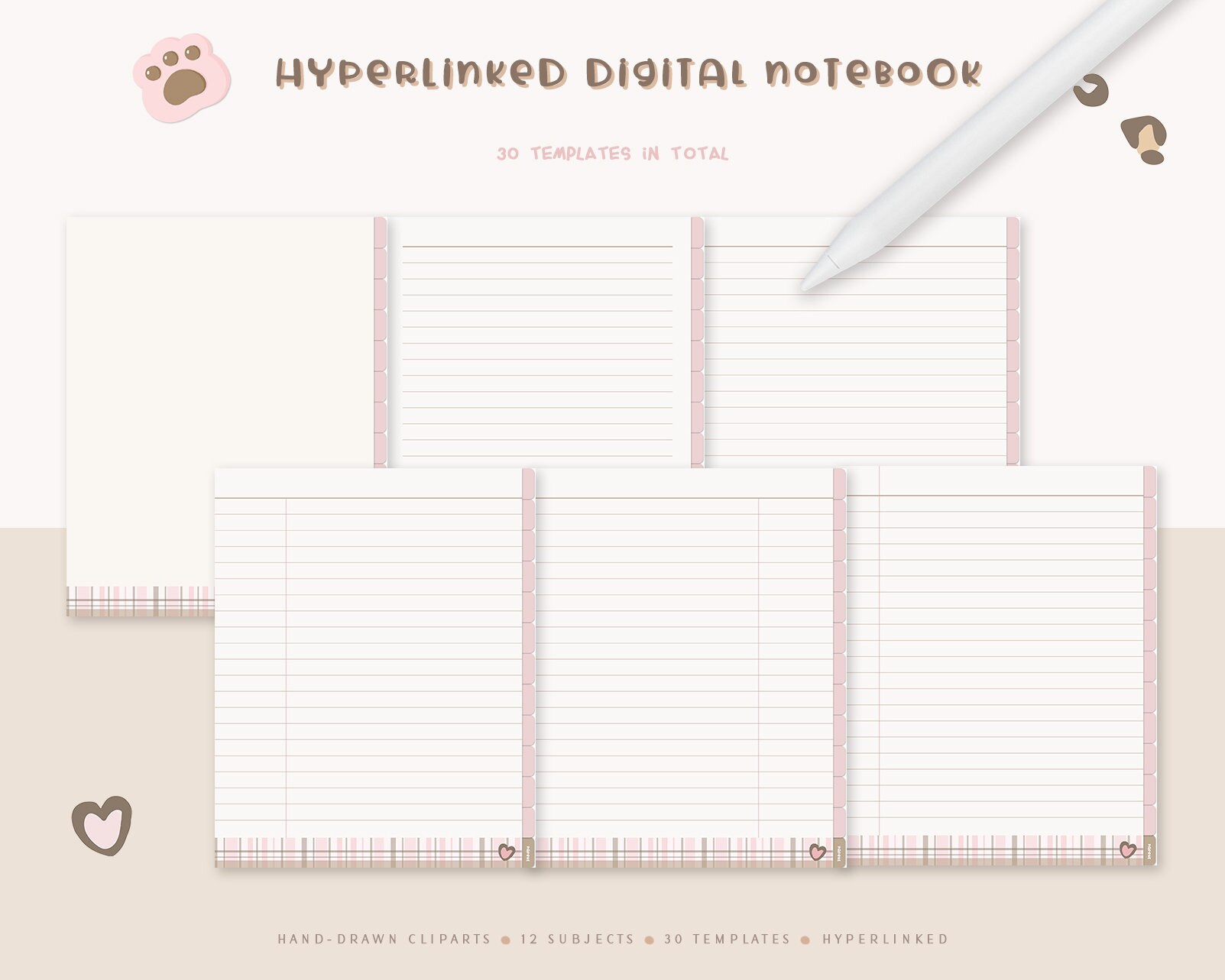 Leopard Digital Notebook Goodnotes/ Digital Notebook With Tabs/ Digital ...