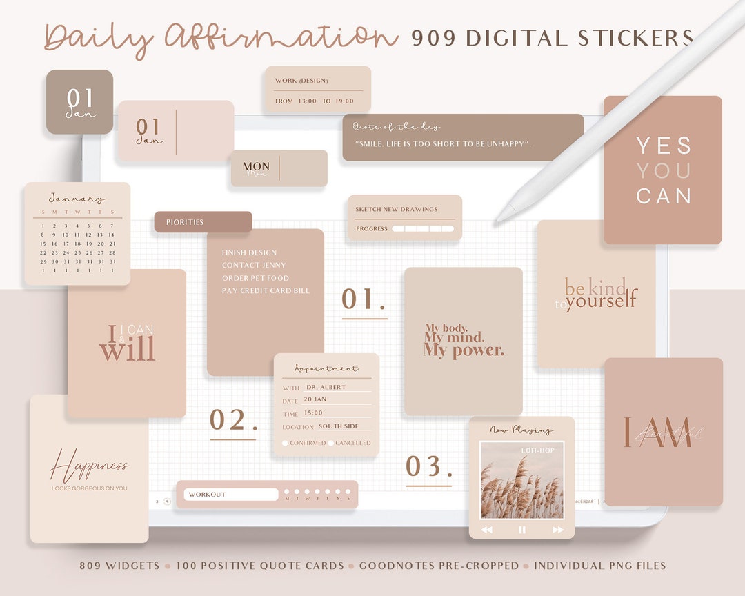 Affirmation Digital Stickers/ Positive Quotes Digital Stickers ...