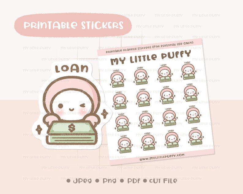 Cute Loan Printable Planner Stickers/ Broke Planner Stickers/ - Etsy