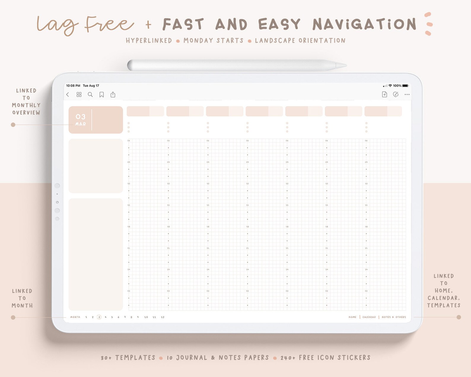Undated Weekly Digital Planner/ Digital Life Planner/ - Etsy