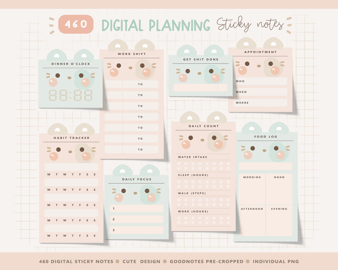 Cat Digital Stickers/ Kitten Digital Stickers/ Cute Digital Sticky ...