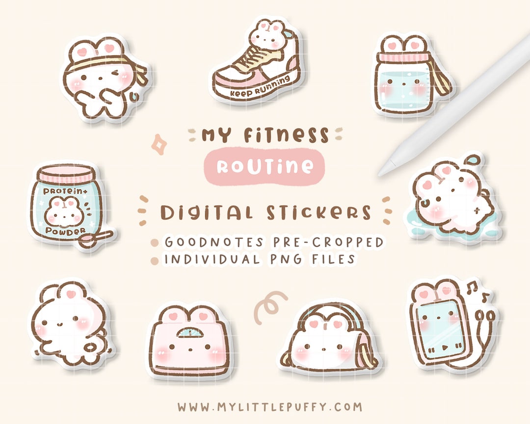 Workout Digital Planner Stickers for Goodnotes Planner/ Fitness Digital ...