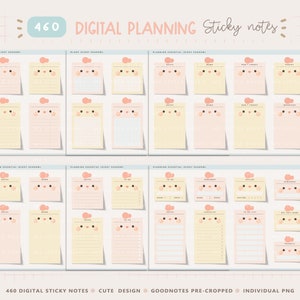 Cute Digital Sticky Notes/ Cute Digital Stickers/ Kawaii Digital ...
