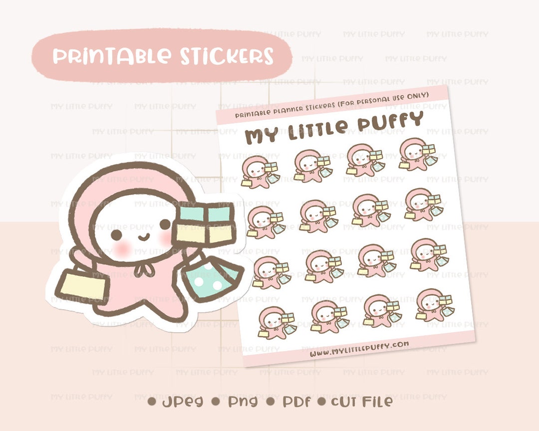 Cute Shopping Printable Planner Sticker/ Shopping Planner Sticker ...