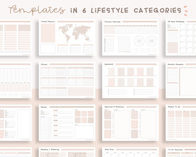 Undated Weekly Digital Planner/ Digital Life Planner/ Journal Digital ...