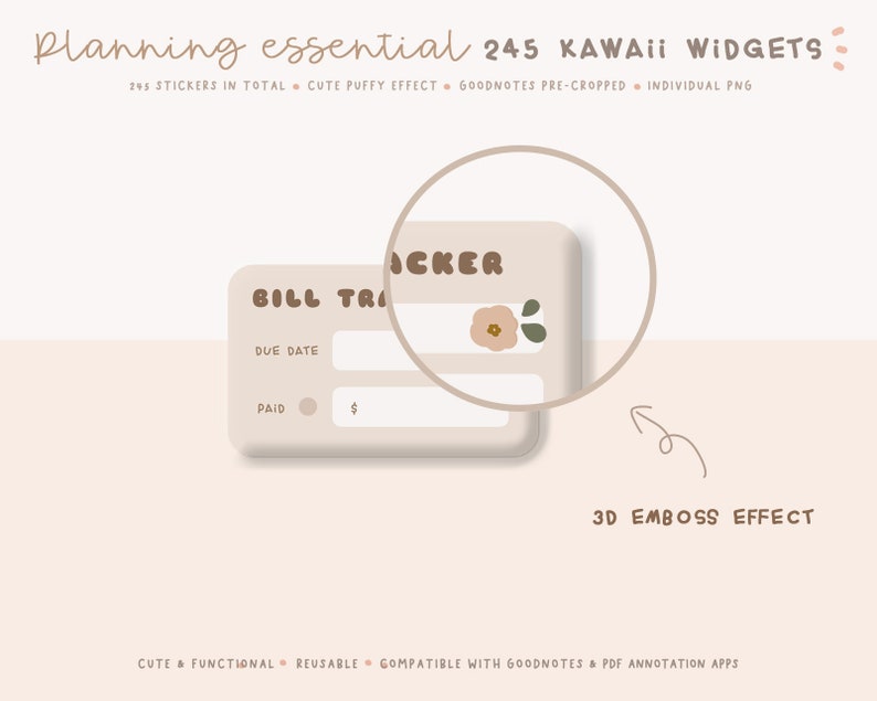 Kawaii Digital Widgets/ Cute Digital Planner Stickers/ Digital - Etsy