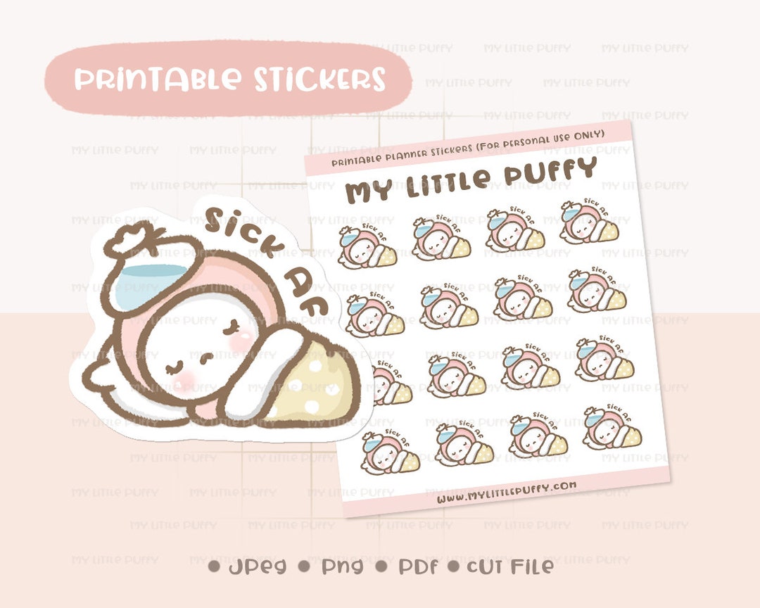 Sick AF Printable Planner Sticker/ Cold Planner Sticker/ Medical ...