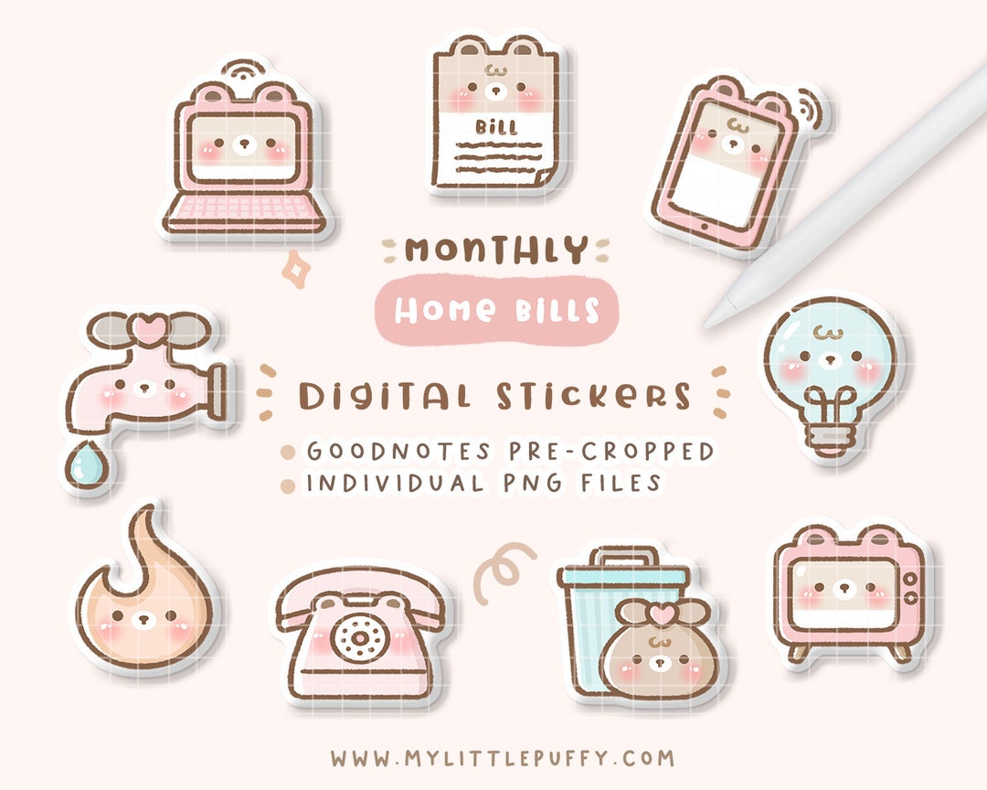 Home Bills Digital Stickers/ Budget Digital Stickers/ Bills Digital ...