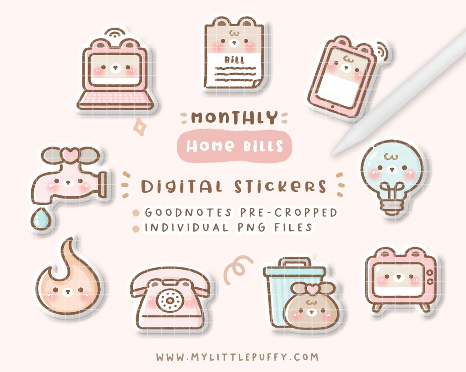 Home Bills Digital Stickers/ Budget Digital Stickers/ Bills Digital ...