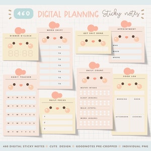 Cute Digital Sticky Notes/ Cute Digital Stickers/ Kawaii Digital ...