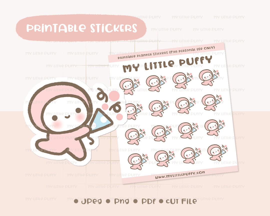 Cute Poppers Printable Planner Sticker/ Birthday Party Planner Sticker ...