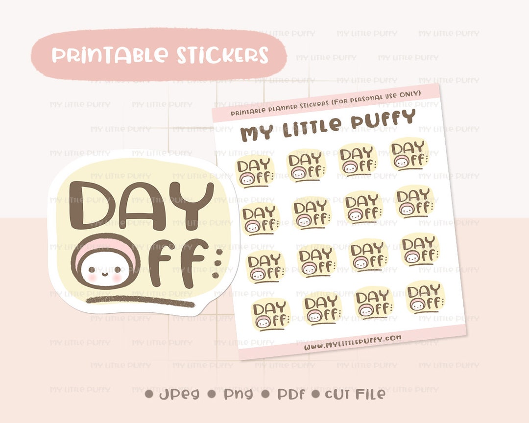 Cute Day off Printable Planner Sticker/ Holiday Planner Sticker/ Work ...