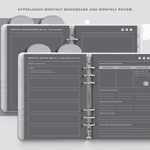 Dark Mode Digital Planner/ One Month Digital Planner/ Undated Digital ...