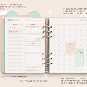 Kawaii Digital Planner/ Undated Digital Planner/ Realistic Digital ...