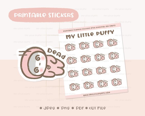 Cute Dead Printable Planner Sticker/ Dead Planner Sticker/ | Etsy