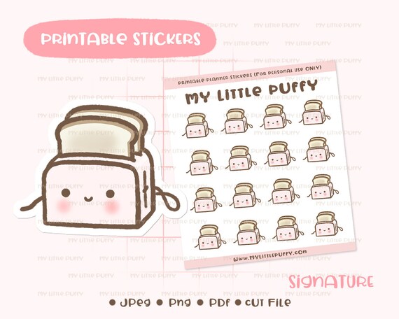 Cute Toaster Printable Planner Sticker/ Toaster Planner | Etsy