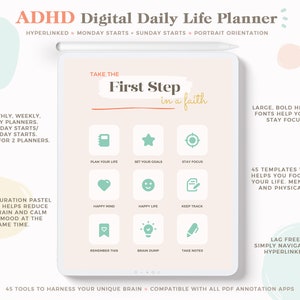 Adhd Digital Planner/ Adults Adhd Planner/ Digital Adhd Planner/ Adults ...