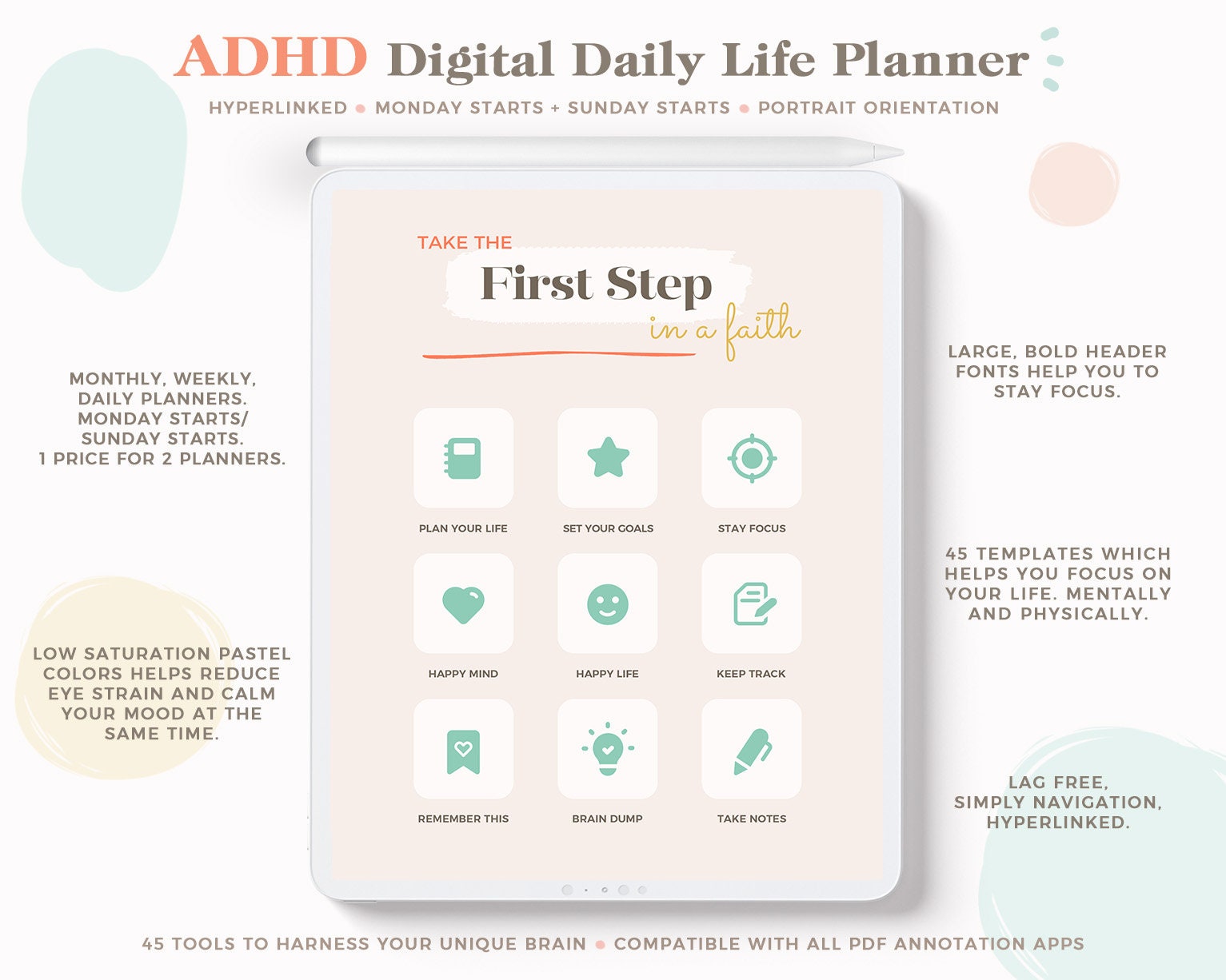Adhd Digital Planner/ Adults Adhd Planner/ Digital Adhd Planner/ Adults ...