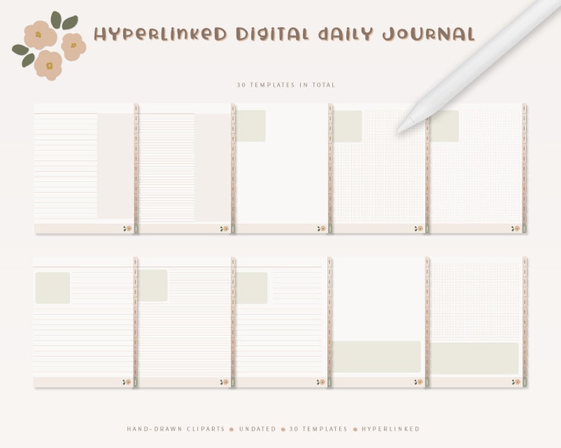 Cute Digital Journal Goodnotes/ Digital Journal With Tabs/ Kawaii ...