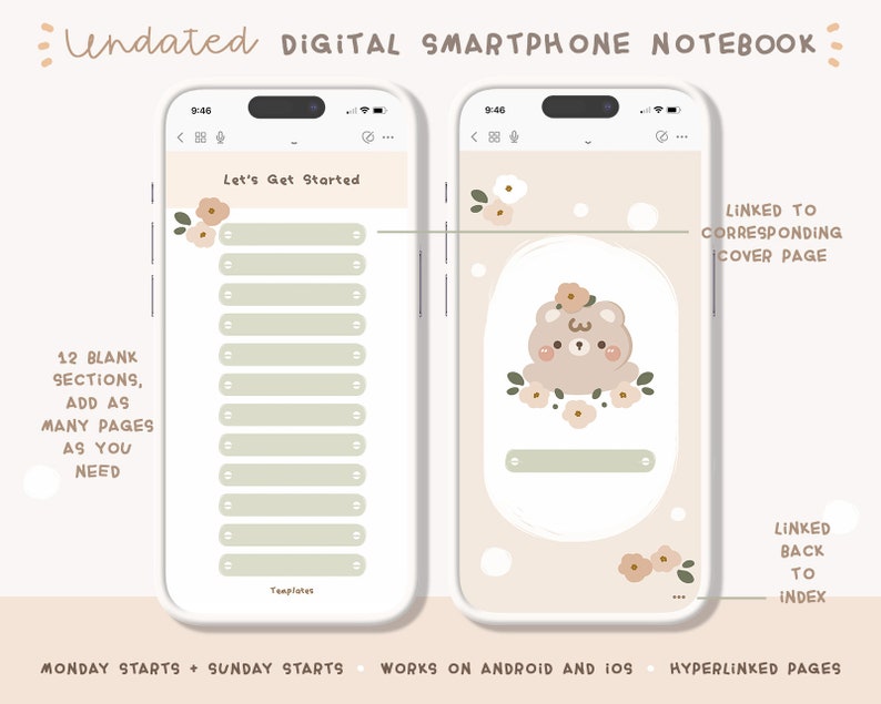 Cute Digital Notebook/ iPhone Digital Notebook/ Digital Pocket Notebook ...