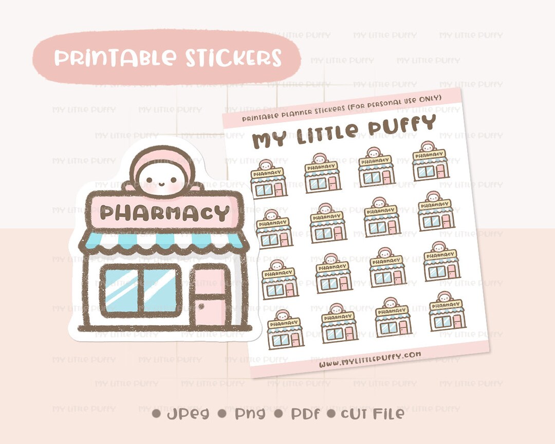 Pharmacy Printable Planner Stickers/ Drug Store Planner Sticker ...