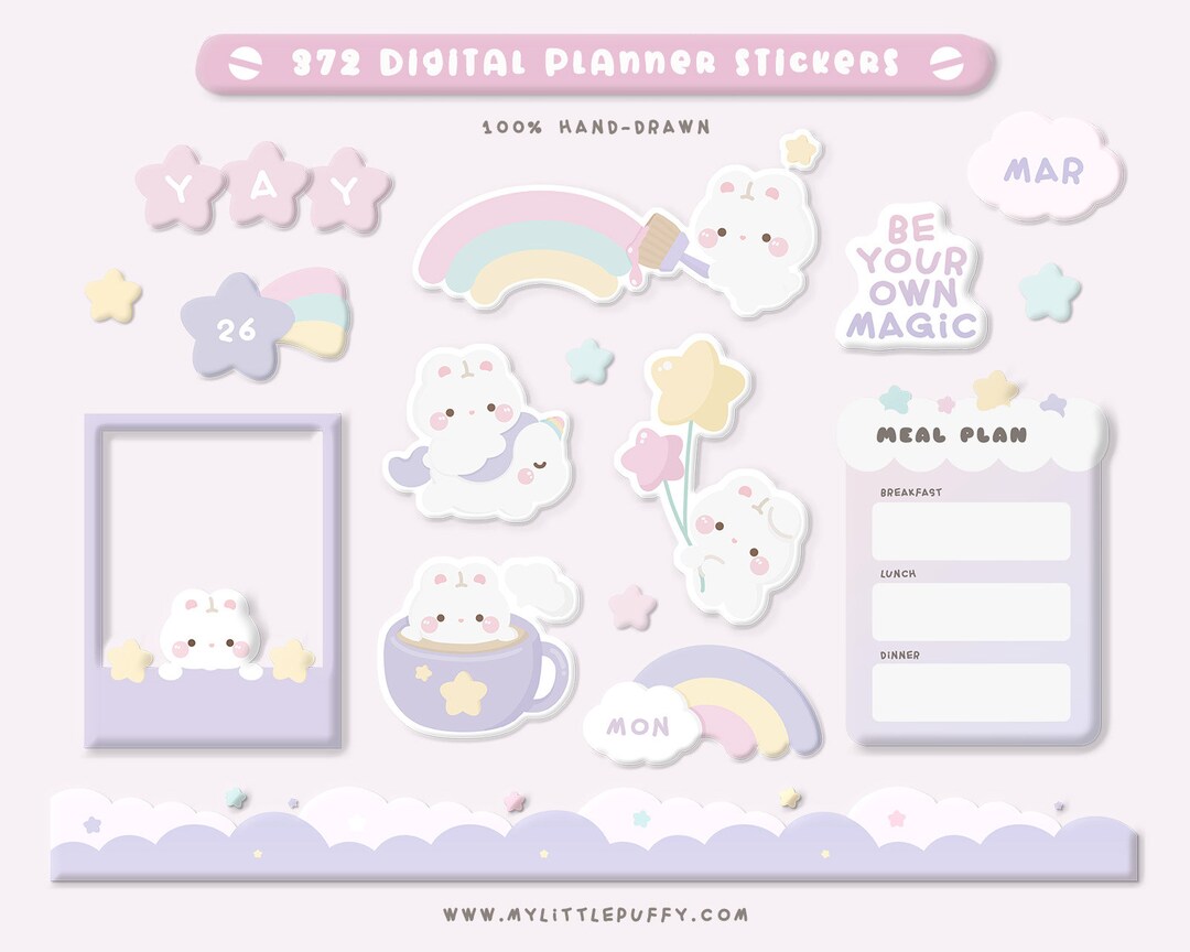 Cute Digital Planner Stickers/ Cute Goodnotes Stickers/ Cute Digital ...